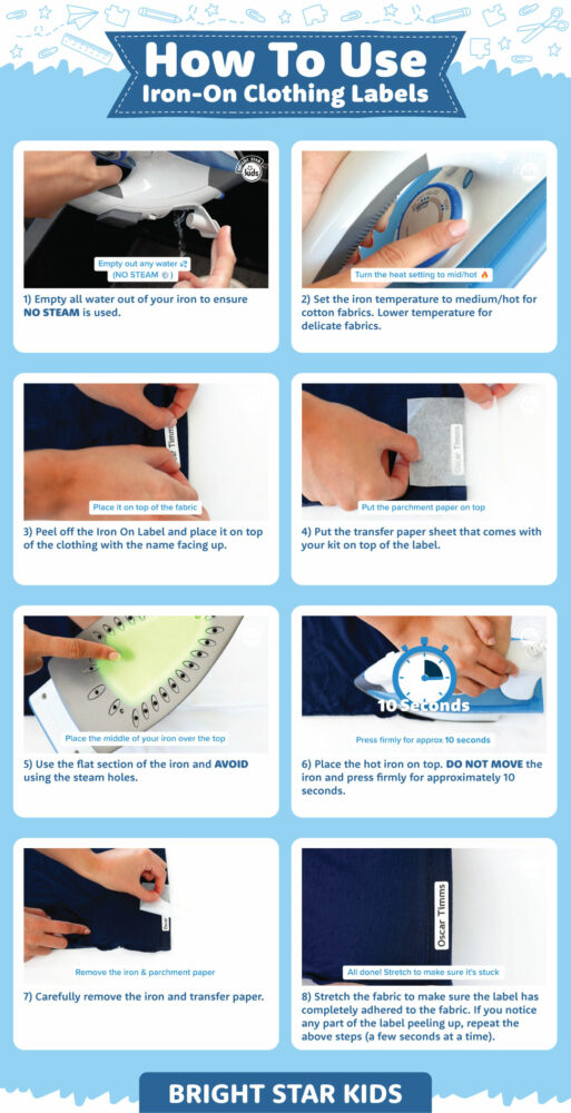 How To Use Bright Star Kids’ Iron On Labels - Bright Star Kids