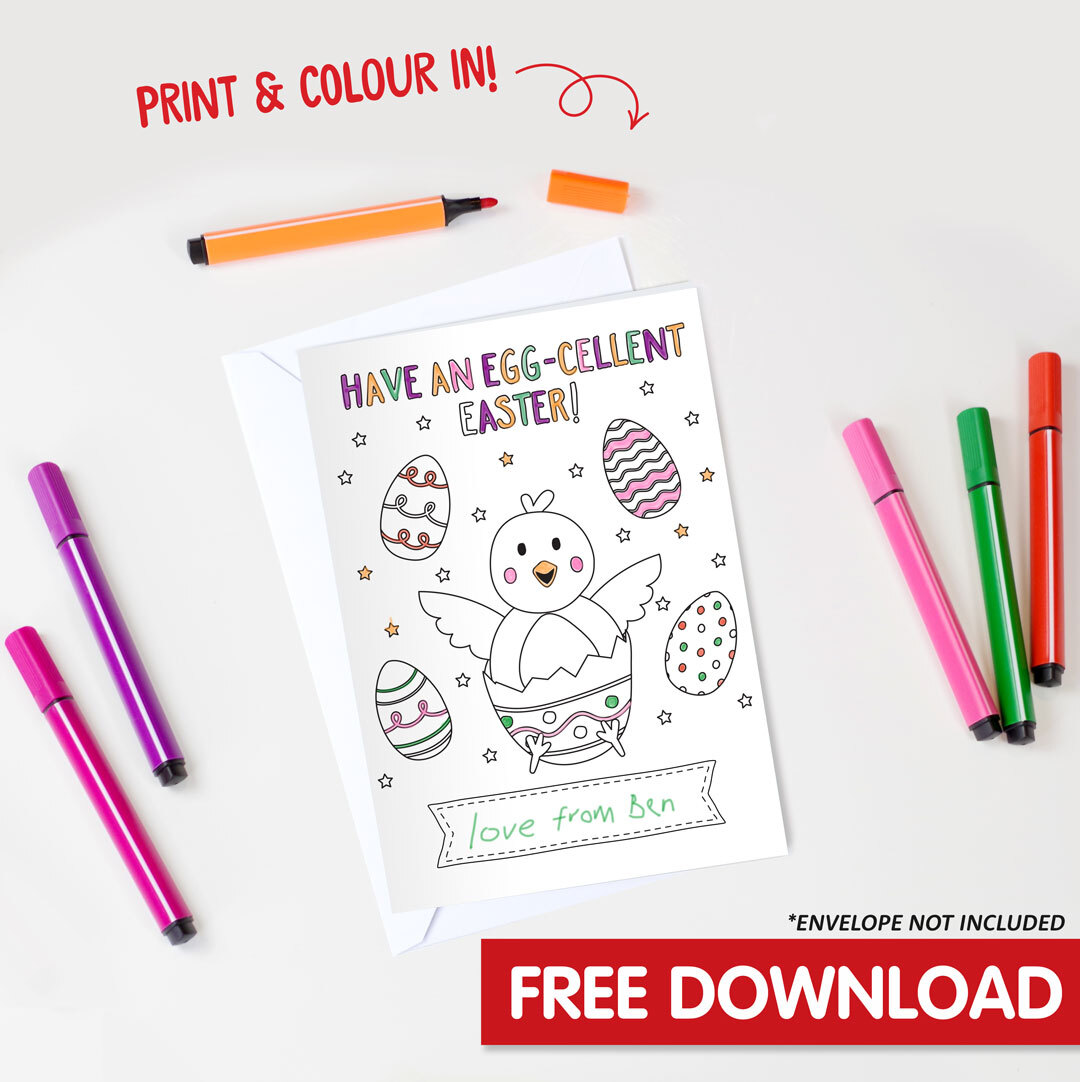 Easter Cards To Colour - Bright Star Kids