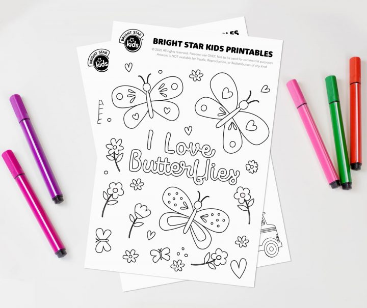 Butterfly Template For Colouring In - Bright Star Kids Free Printable