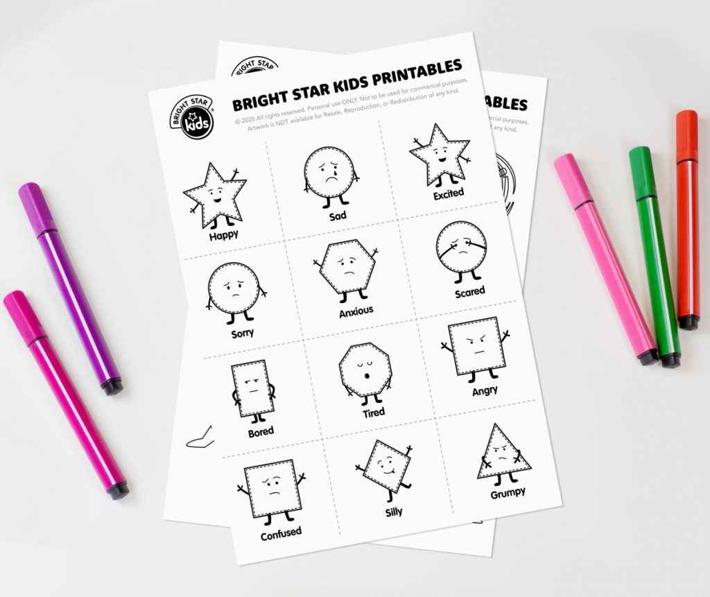 Free Emotions Dice & Colouring-In Printable - Bright Star Kids Blog