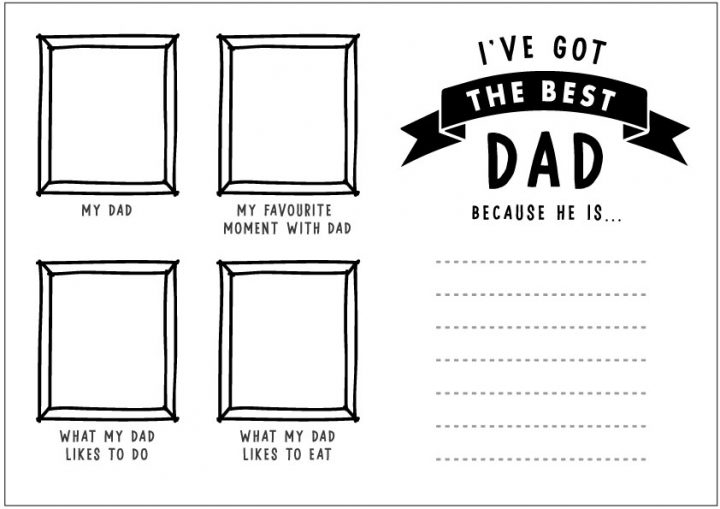 Father's Day Printable: Super Dad Free Colouring In Card Printable