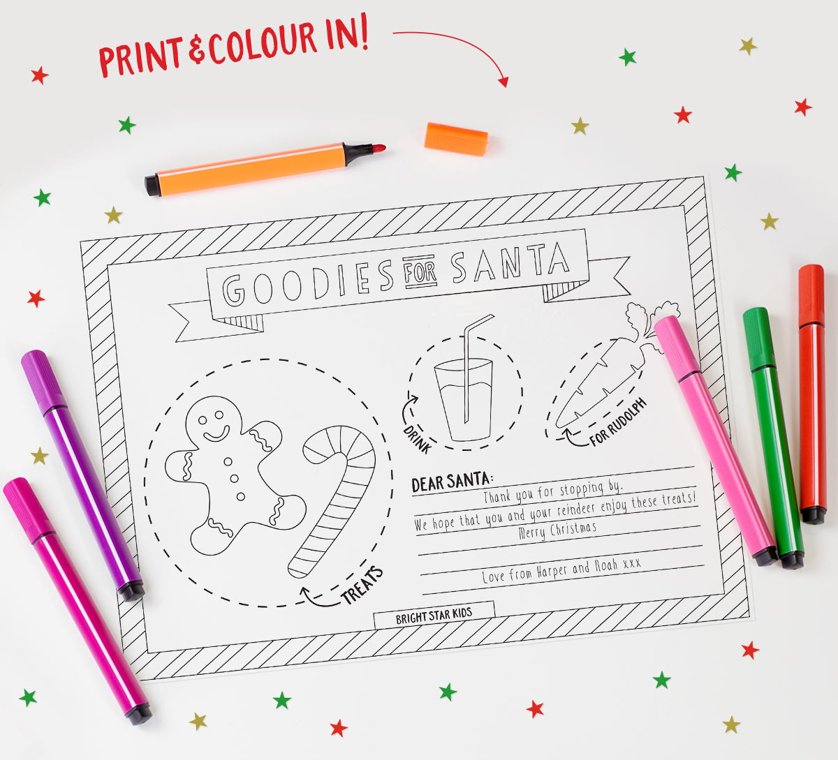 Free Printable Christmas Paper Placemats - Bright Star Kids